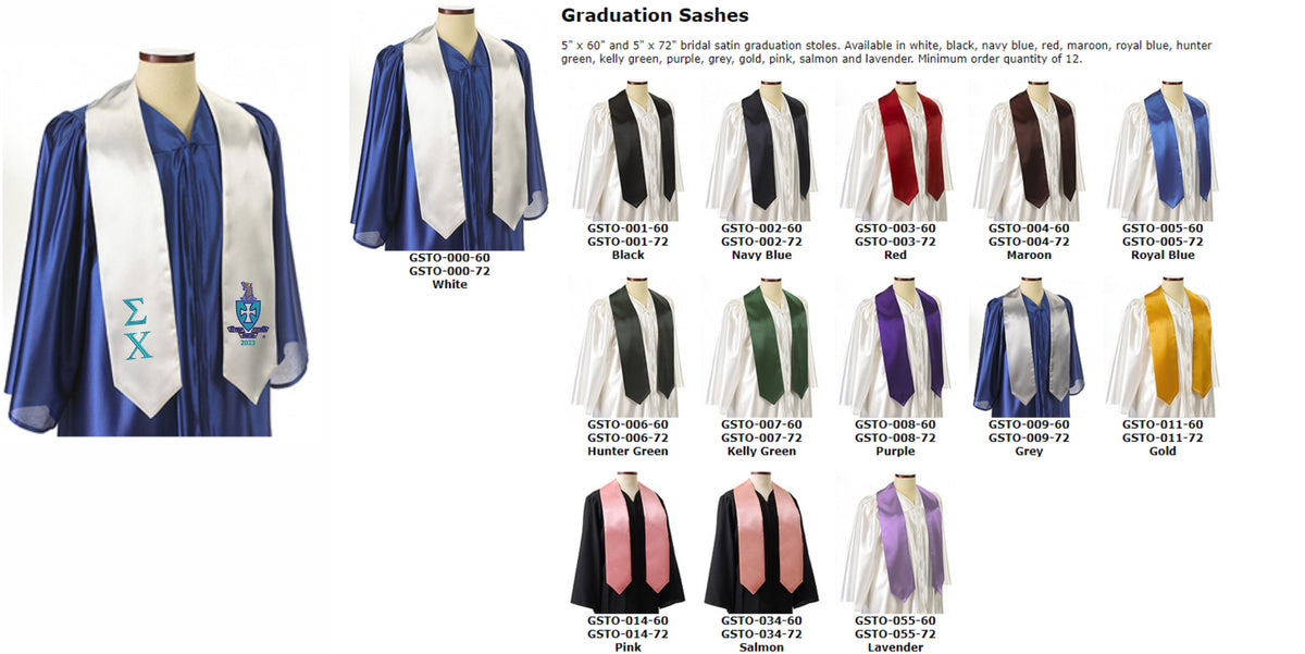 72 inch Sigma Chi Graduation Stole for Samford University – Maggie Maize